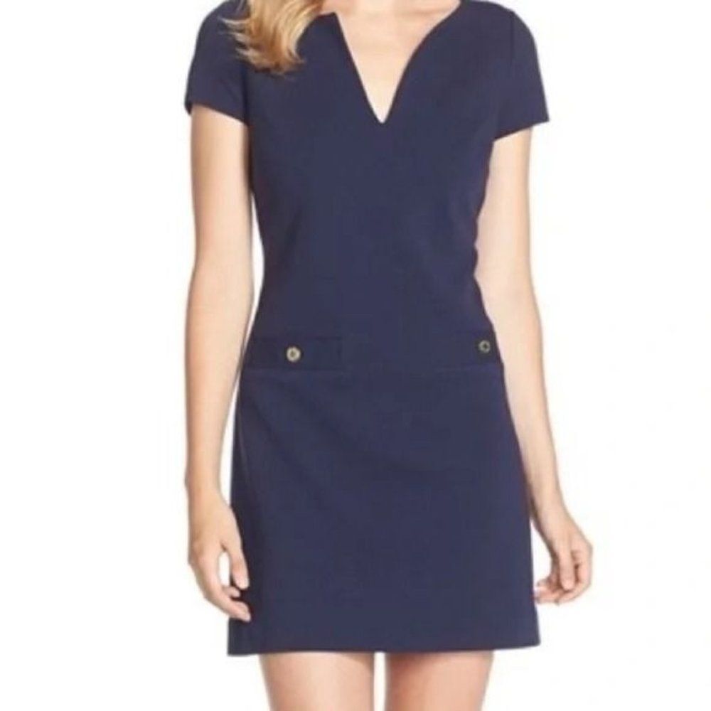 Lilly Pulitzer Navy Blue Layton Short Sleeve Ribbed P… - Gem